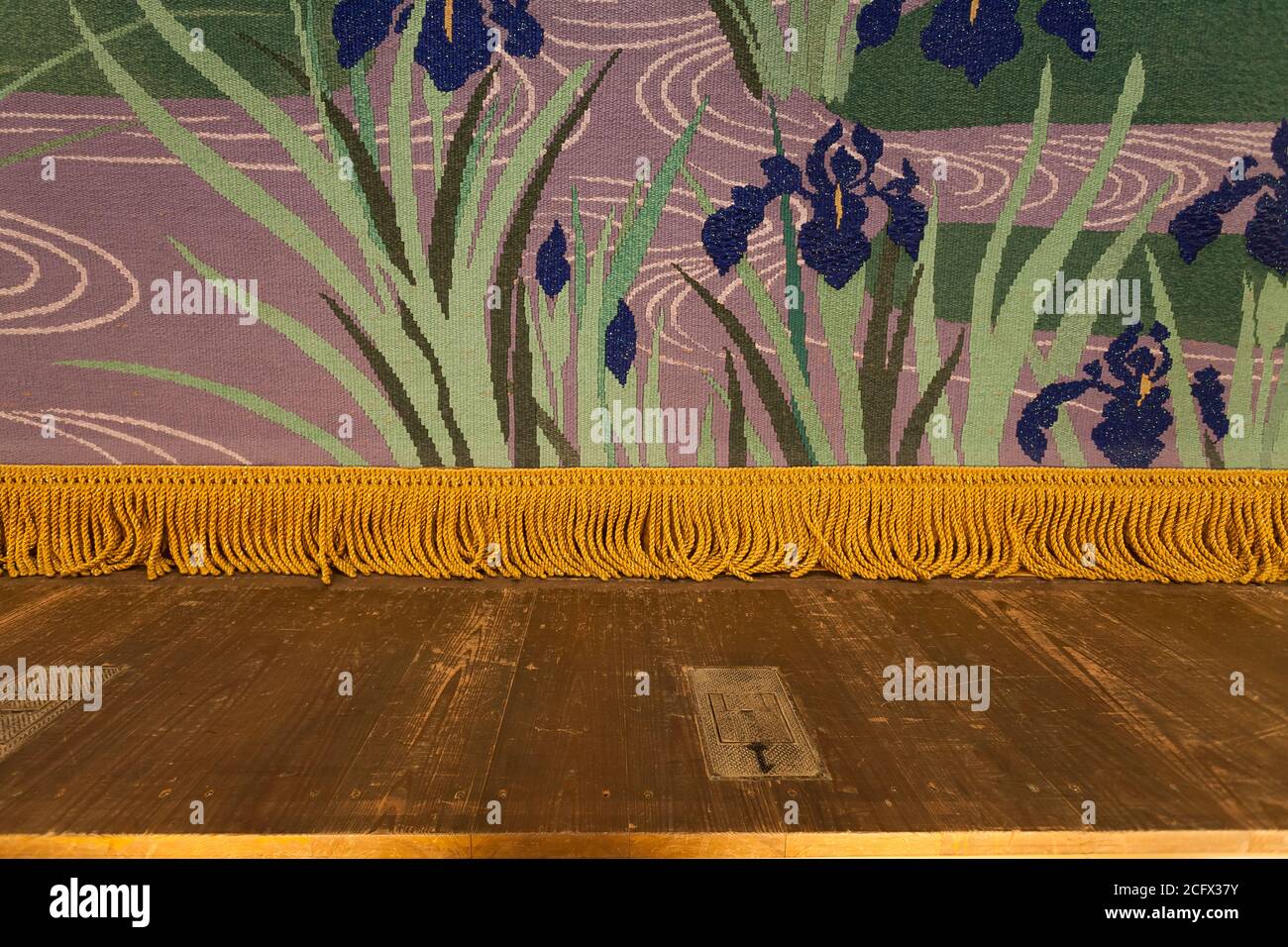 Detail on curtain and stage at the Imperial Theatre in Tokyo, Japan ...