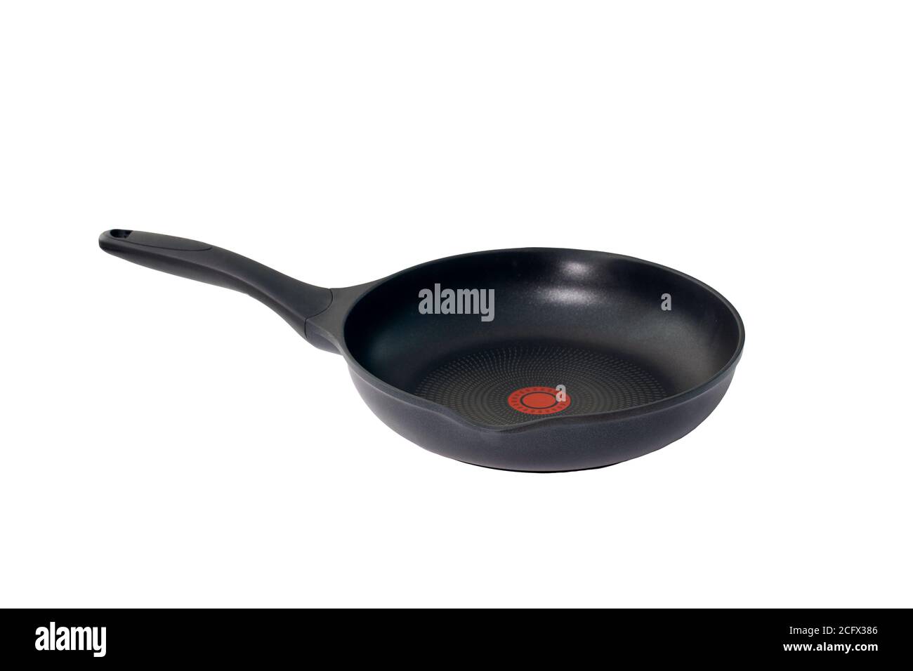 Round shaped pan with non-stick coating and temperature indicator ...