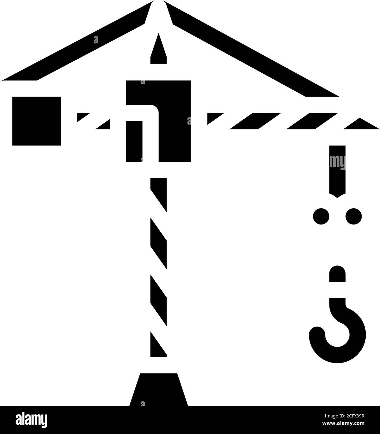 construction crane glyph icon vector isolated illustration Stock Vector ...