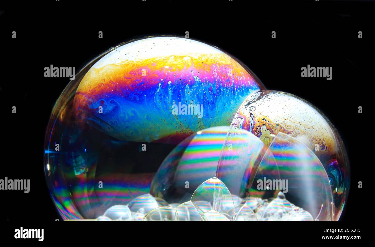 Realistic soap bubble rainbow hi-res stock photography and images - Alamy