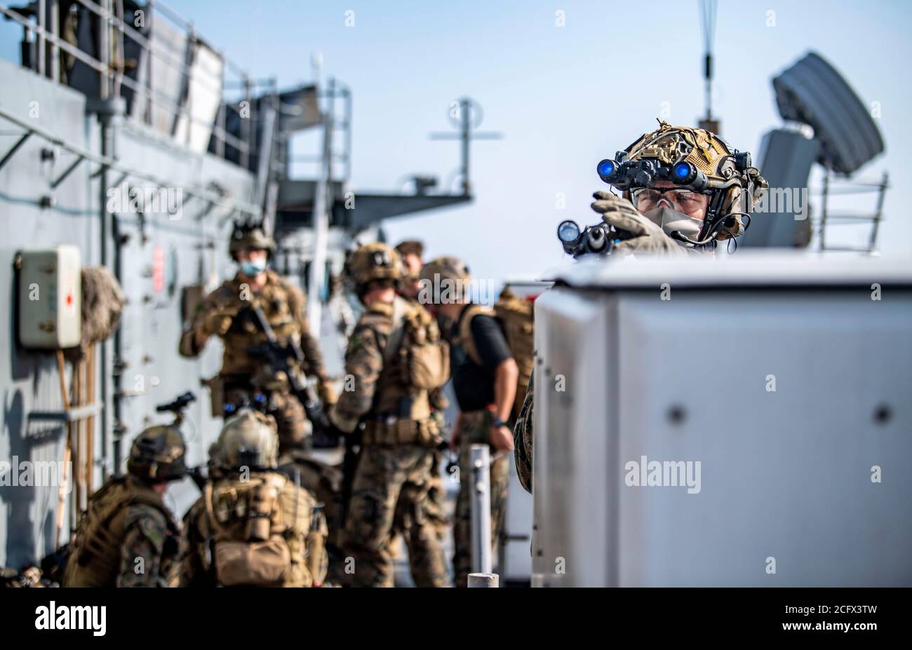 SOUTH CHINA SEA (Sept. 6, 2020) A Force Reconnaissance Marine with ...