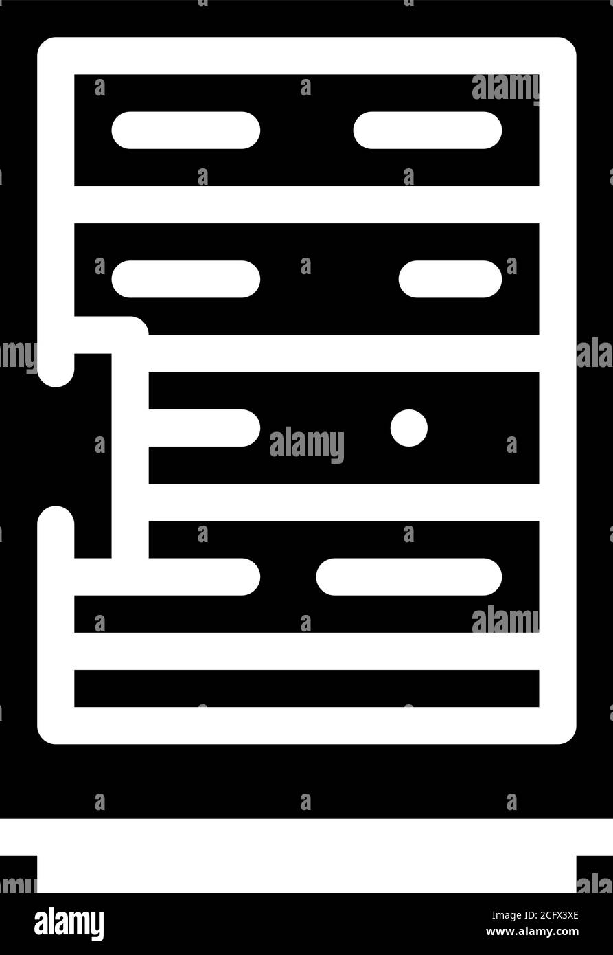 data server technology glyph icon vector illustration Stock Vector ...