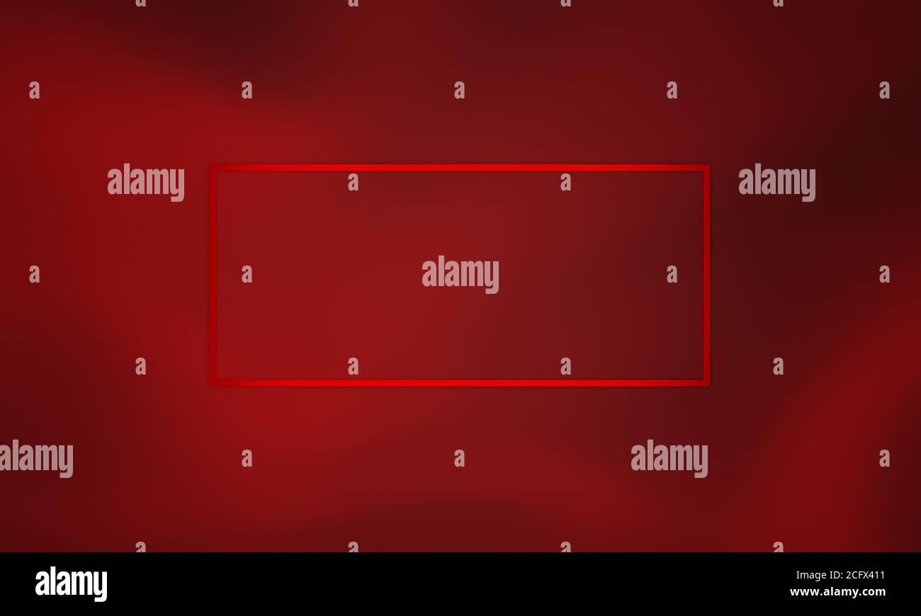 Abstract red gradient background with dark to bright waves and frame or ...
