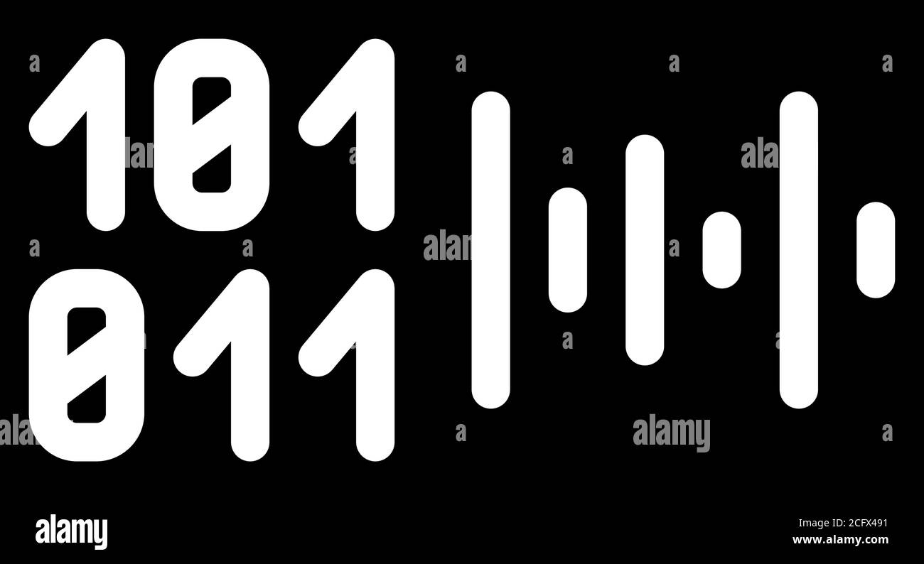 voice binary code glyph icon vector illustration Stock Vector Image ...