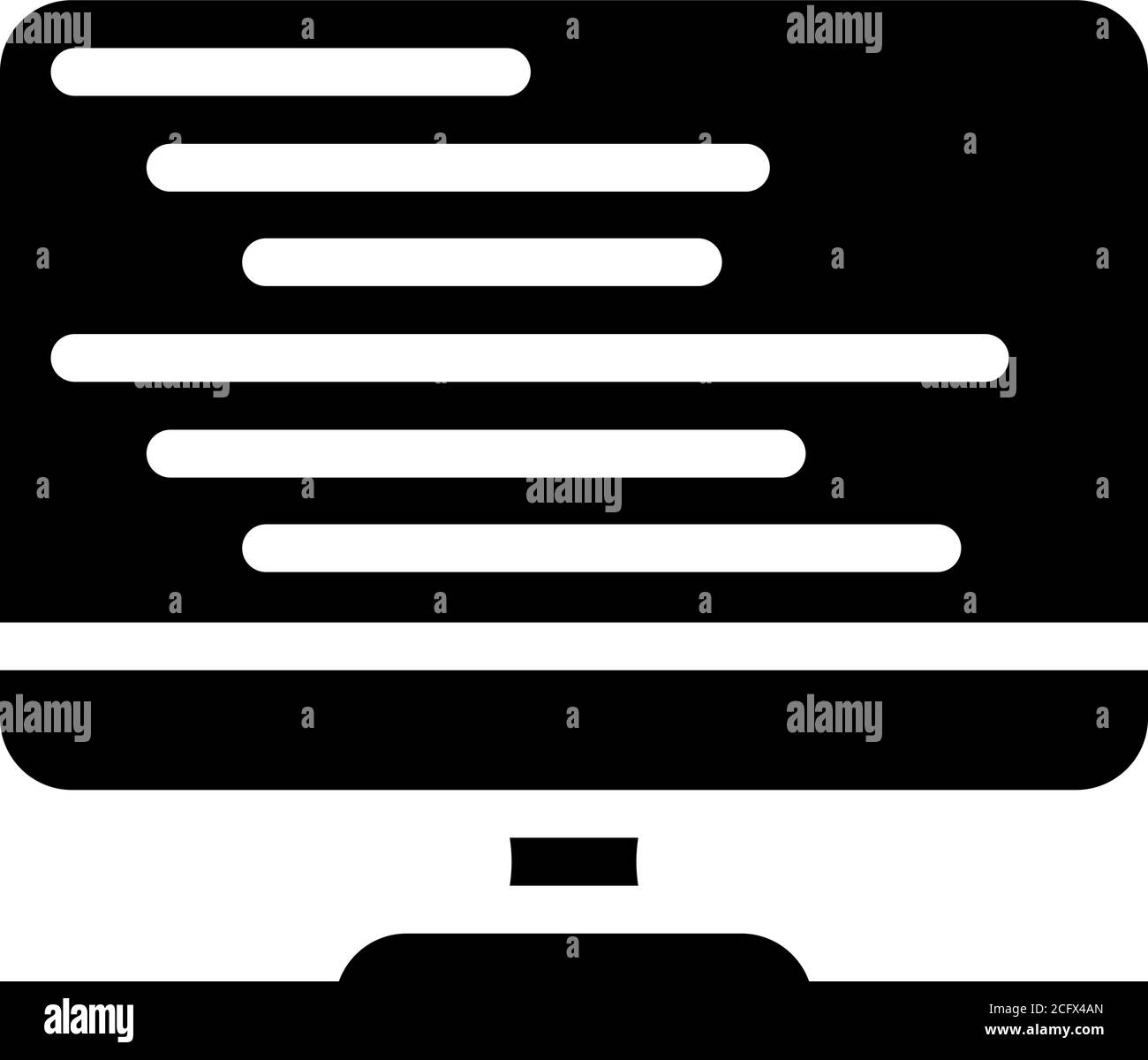 coding on computer screen glyph icon vector illustration Stock Vector ...