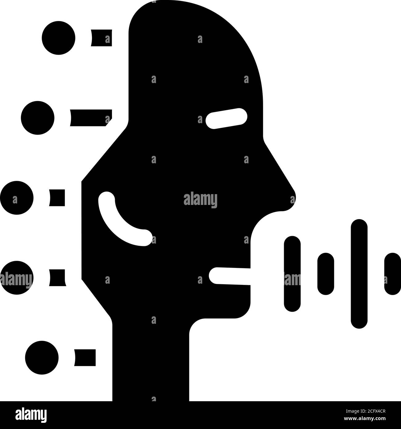 robotic voice glyph icon vector isolated illustration Stock Vector ...