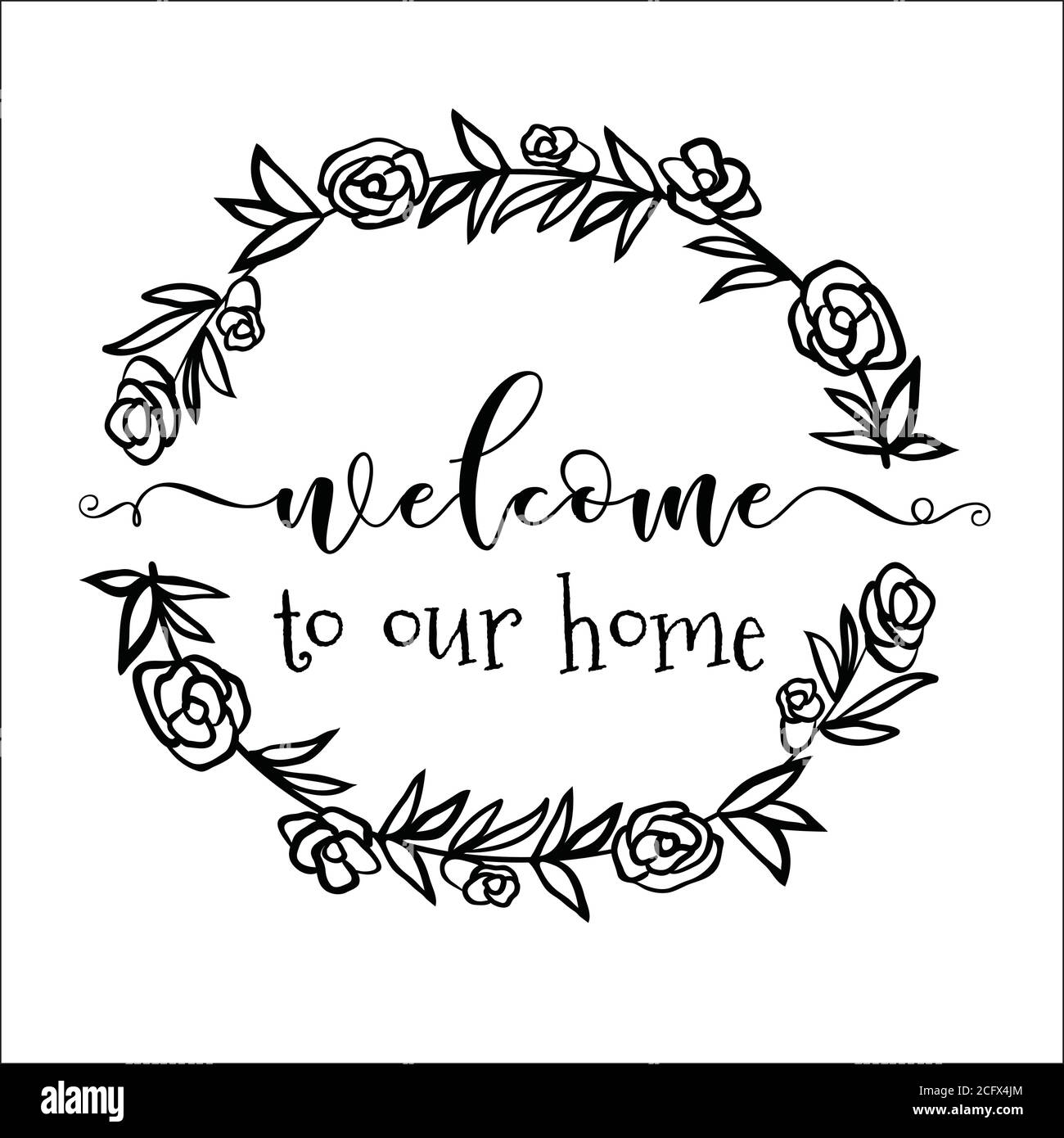 Welcome home card with flower Stock Vector Images - Alamy