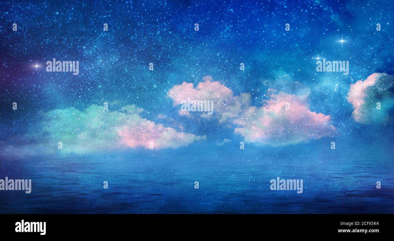 Starry night over sea hi-res stock photography and images - Alamy