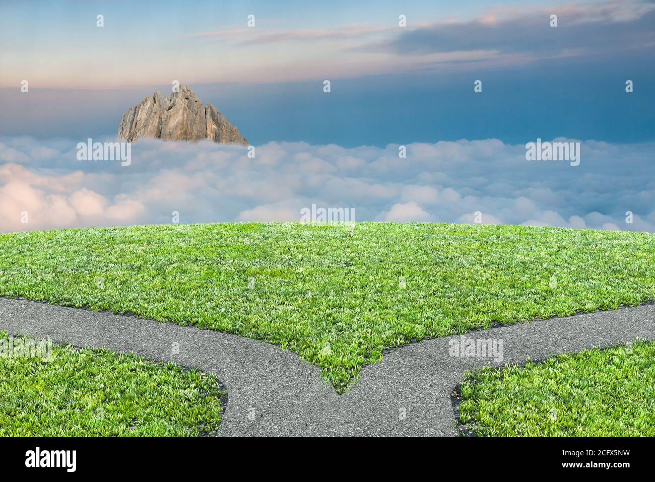Hiking road crossroads hi-res stock photography and images - Alamy