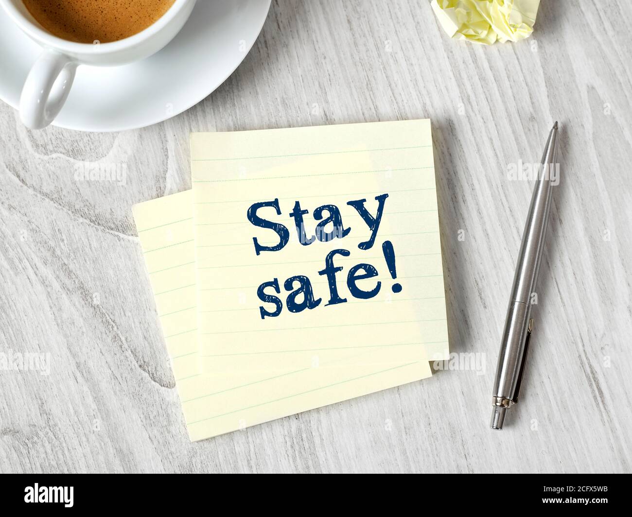 Stay safe message on post-it Stock Photo - Alamy