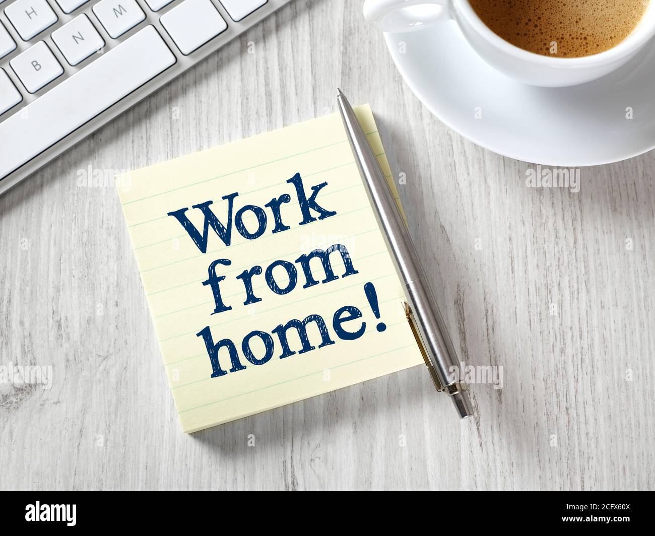 Work from home message on post-it Stock Photo - Alamy