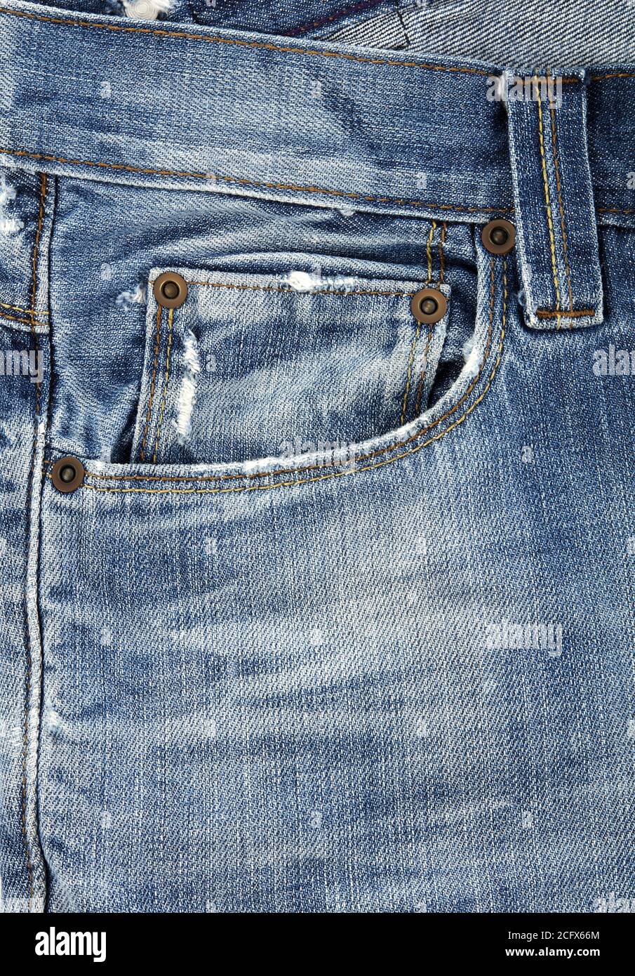 Jeans front pocket detail Stock Photo - Alamy