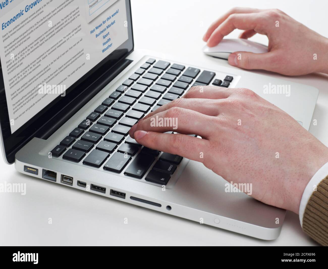 Typing on keyboard Stock Photo - Alamy