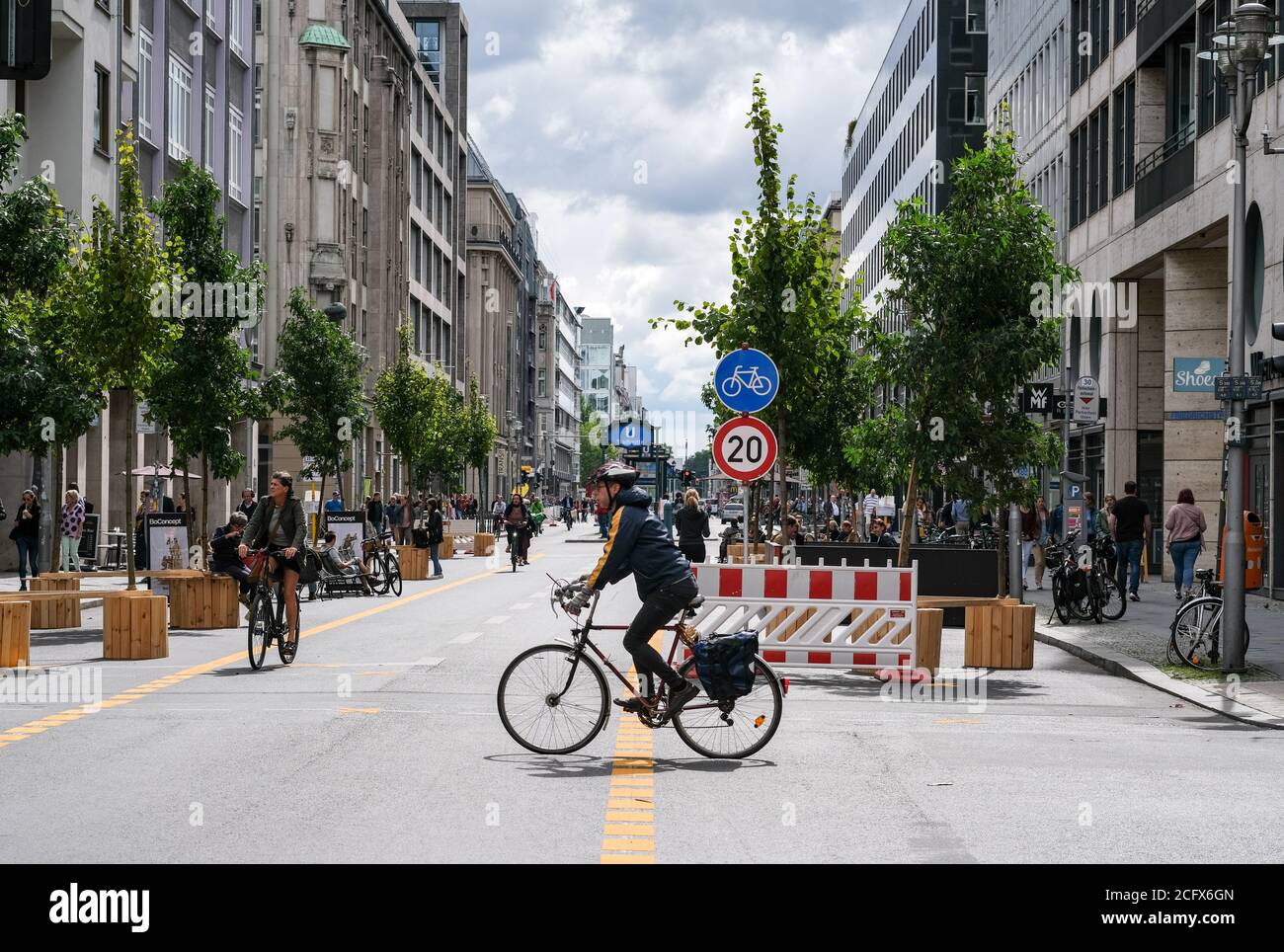Berlin, Germany. 01st Sep, 2020. The newly established car-free section ...