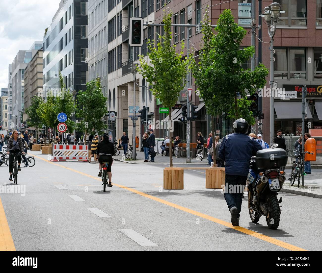 Berlin, Germany. 01st Sep, 2020. The newly established car-free section ...
