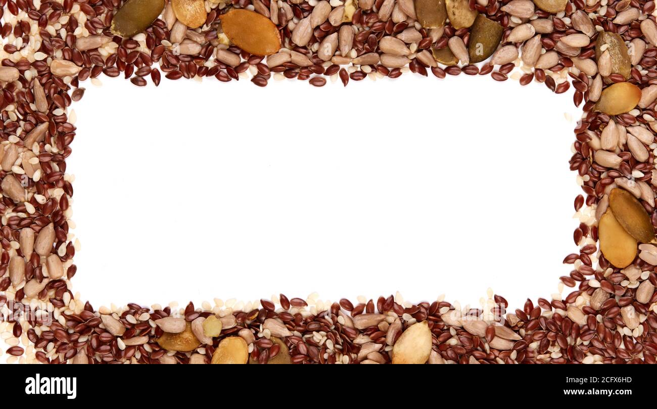 Seeds frame isolated Stock Photo - Alamy