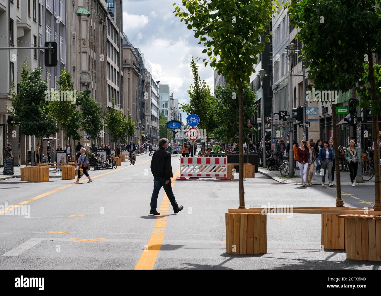 Berlin, Germany. 01st Sep, 2020. The newly established car-free section ...