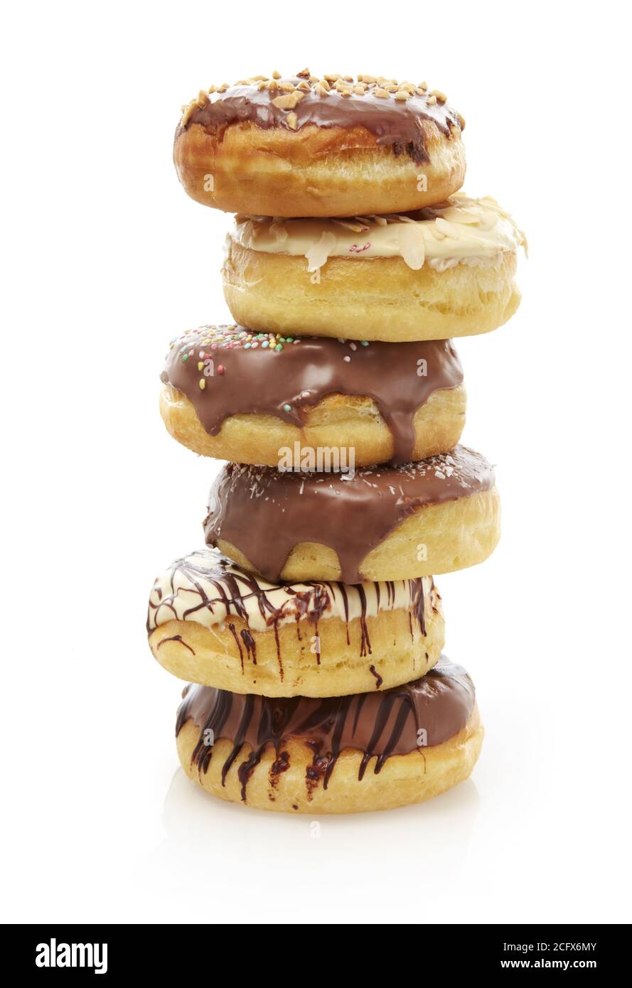 Delicious donuts isolated on white Stock Photo - Alamy