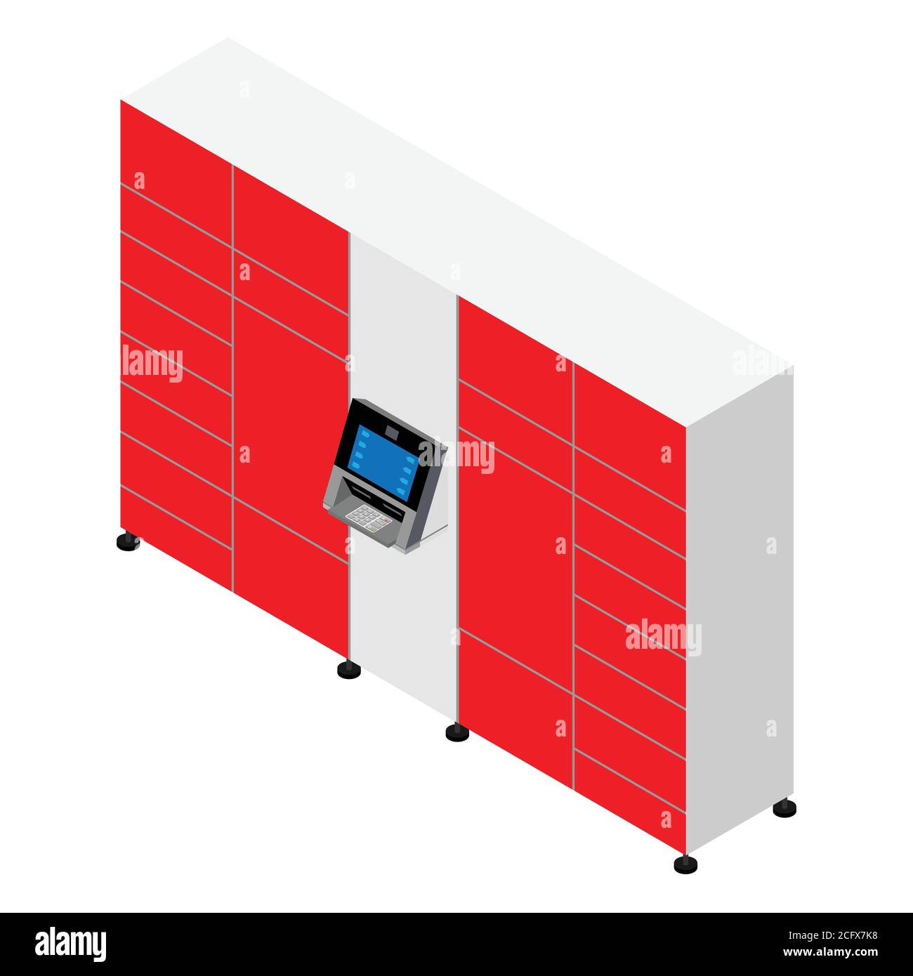 Parcel delivery station. Self service modern mass production standard ...