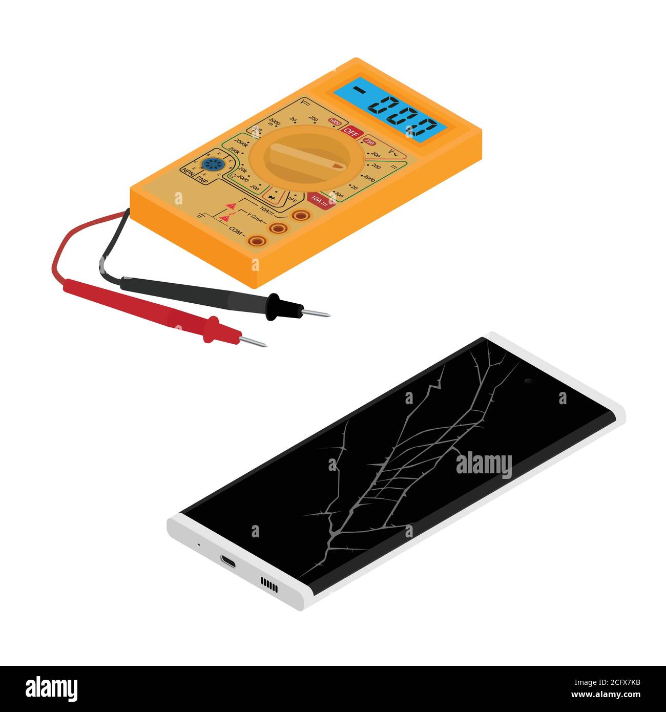 Digital multimeter vector illustration isolated hi-res stock ...