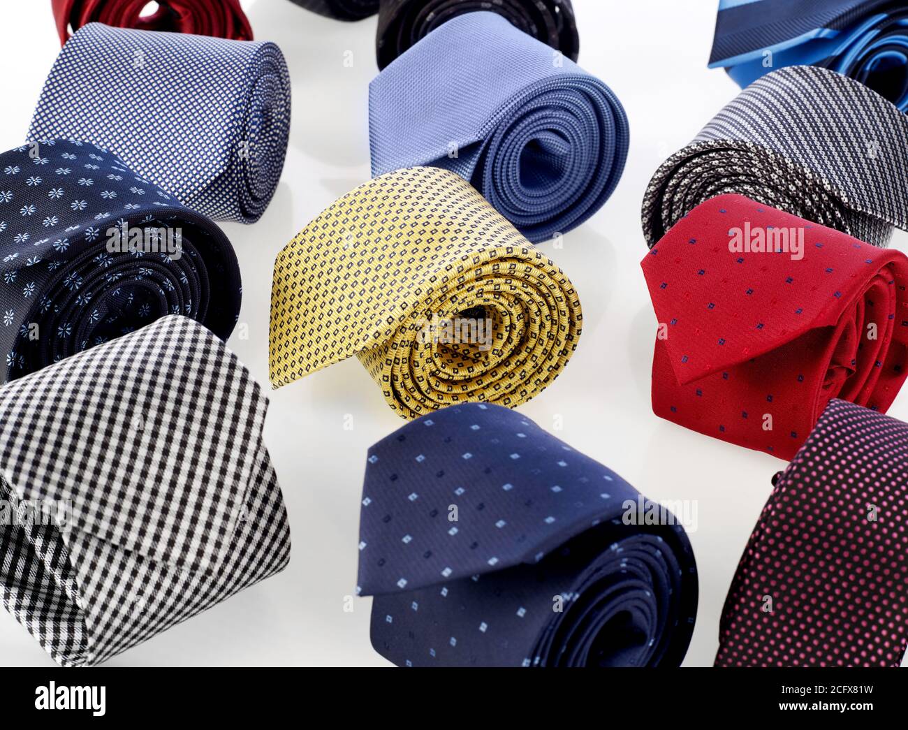 Various neck ties isolated on white Stock Photo - Alamy