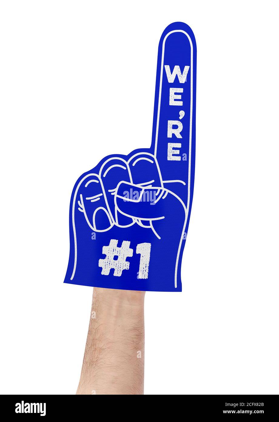 We're number 1 foam hand Stock Photo - Alamy