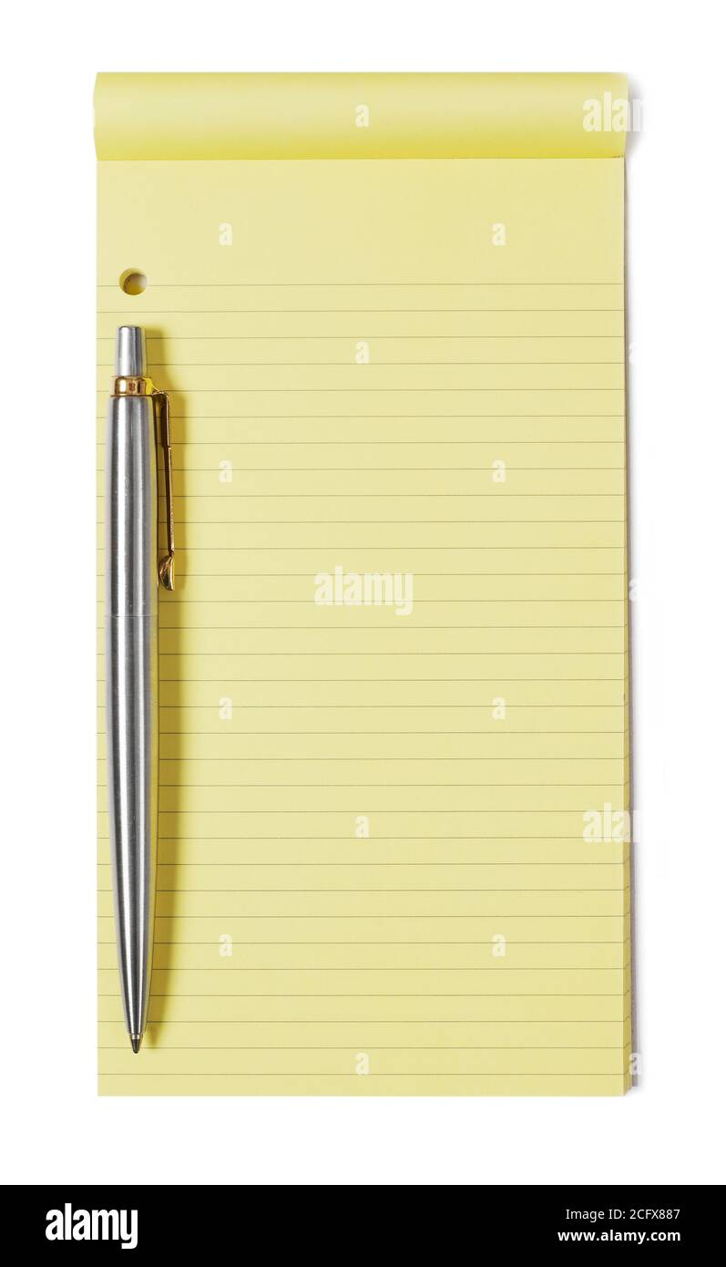 Notepad and pen Stock Photo - Alamy