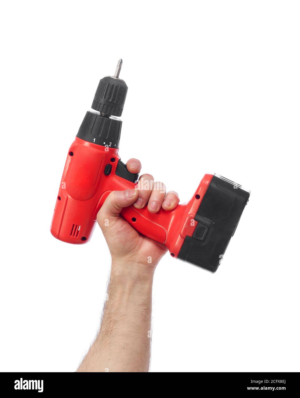 Hand with drill Stock Photo - Alamy