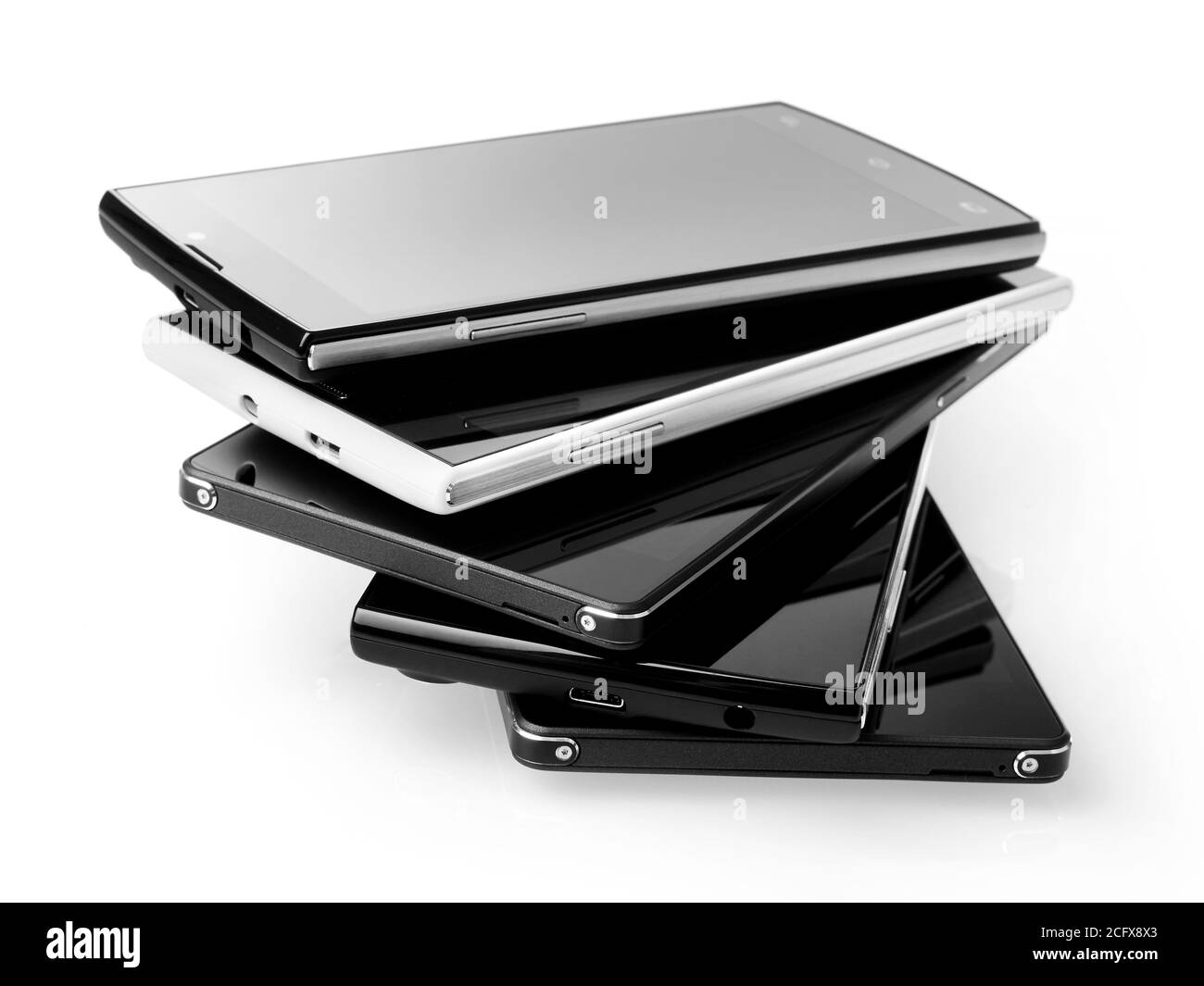 Group people all on phones Cut Out Stock Images & Pictures - Alamy