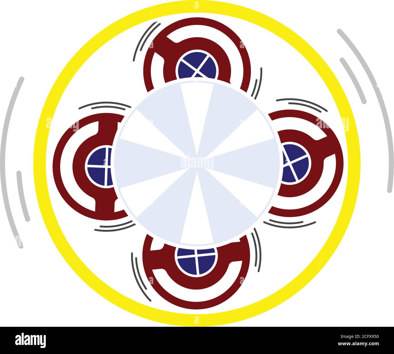 Carousel Top View Icon. Flat Color Design. Vector Illustration Stock ...