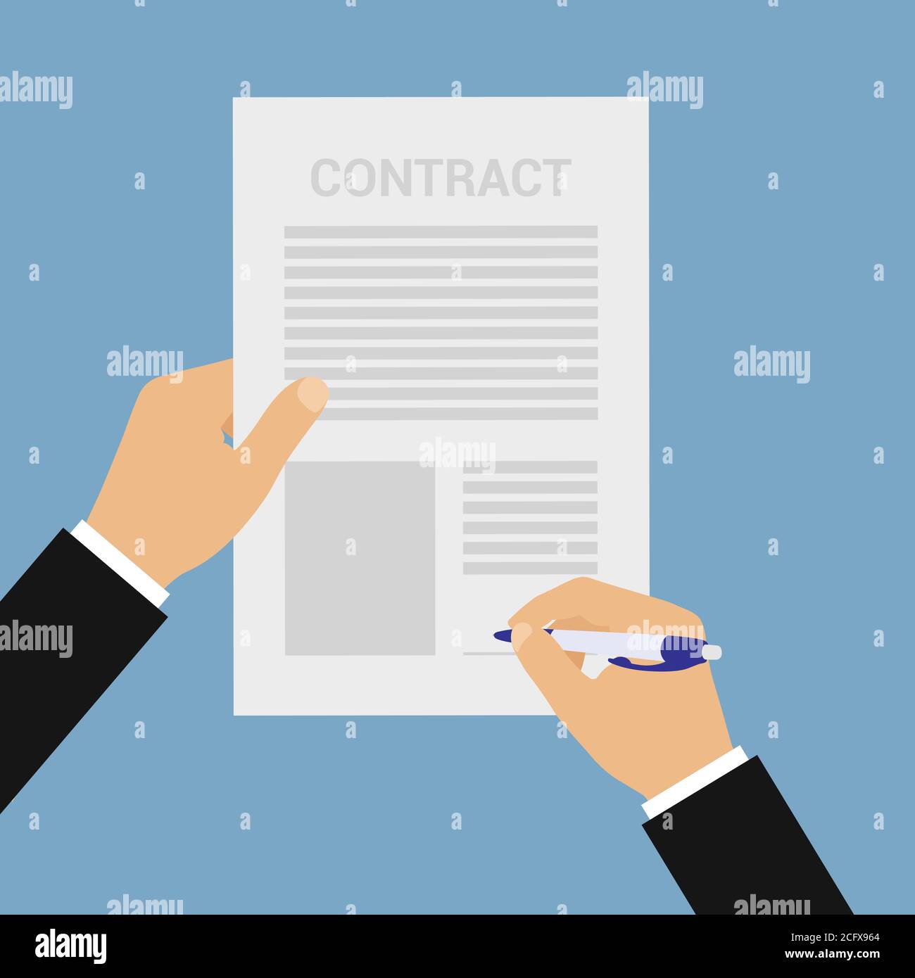 Signing sign ballpoint blue signature Stock Vector Images - Alamy