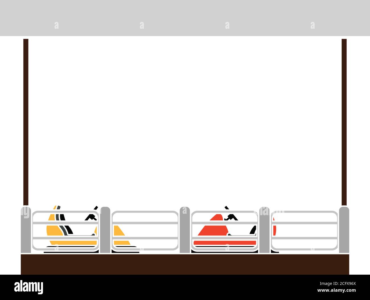 Bumper Cars Icon. Flat Color Design. Vector Illustration Stock Vector ...