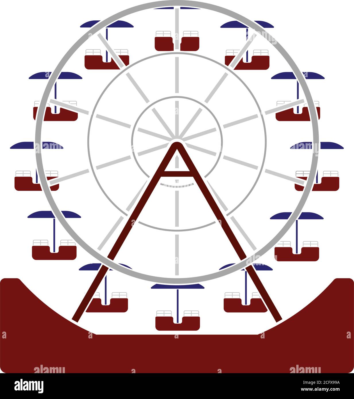 Ferris Wheel Icon. Flat Color Design. Vector Illustration Stock Vector ...