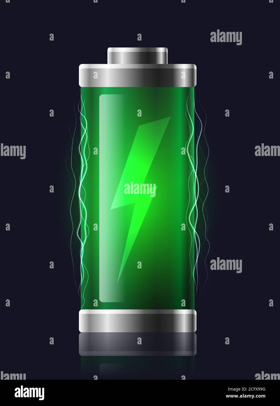Illustration transparent charged batteries with lightning. Vector ...