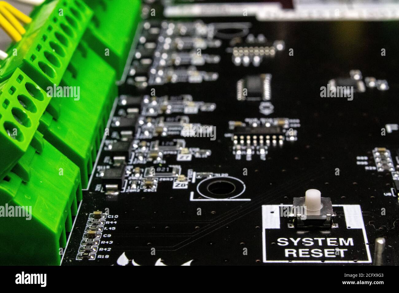 reset whole system panel button across grouped zones Stock Photo - Alamy