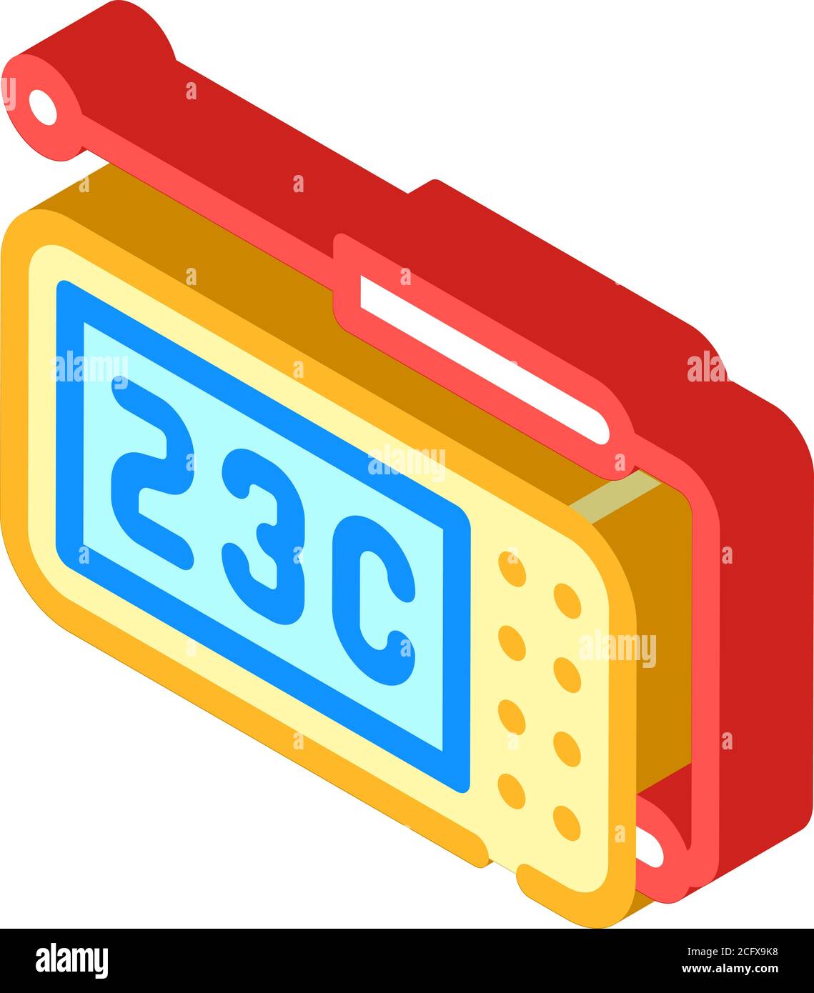 thermometer with probe measuring equipment isometric icon vector ...