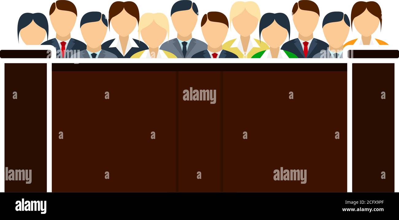 Jury Icon. Flat Color Design. Vector Illustration Stock Vector Image ...