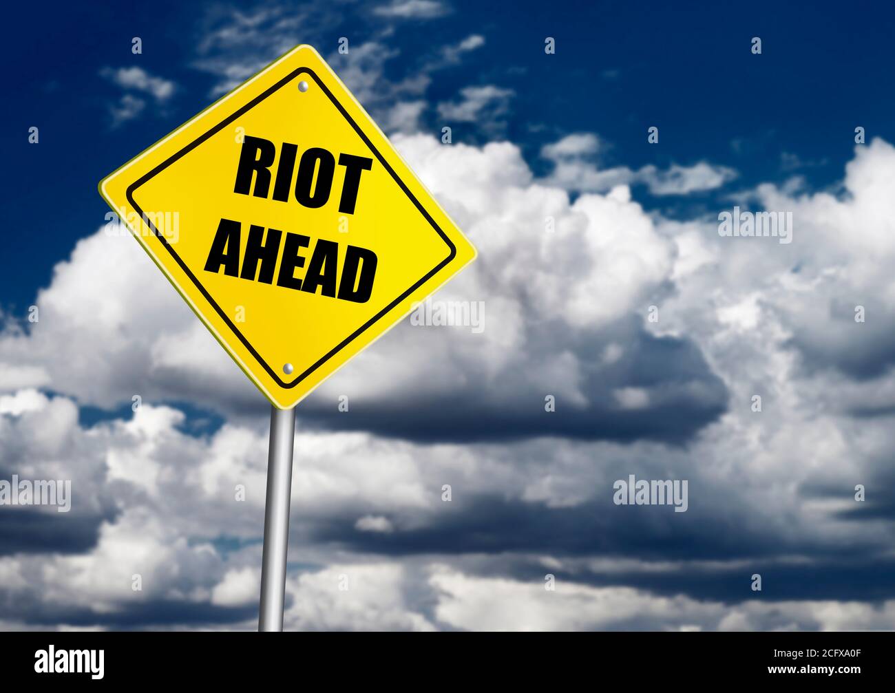 Riot ahead sign Stock Photo - Alamy