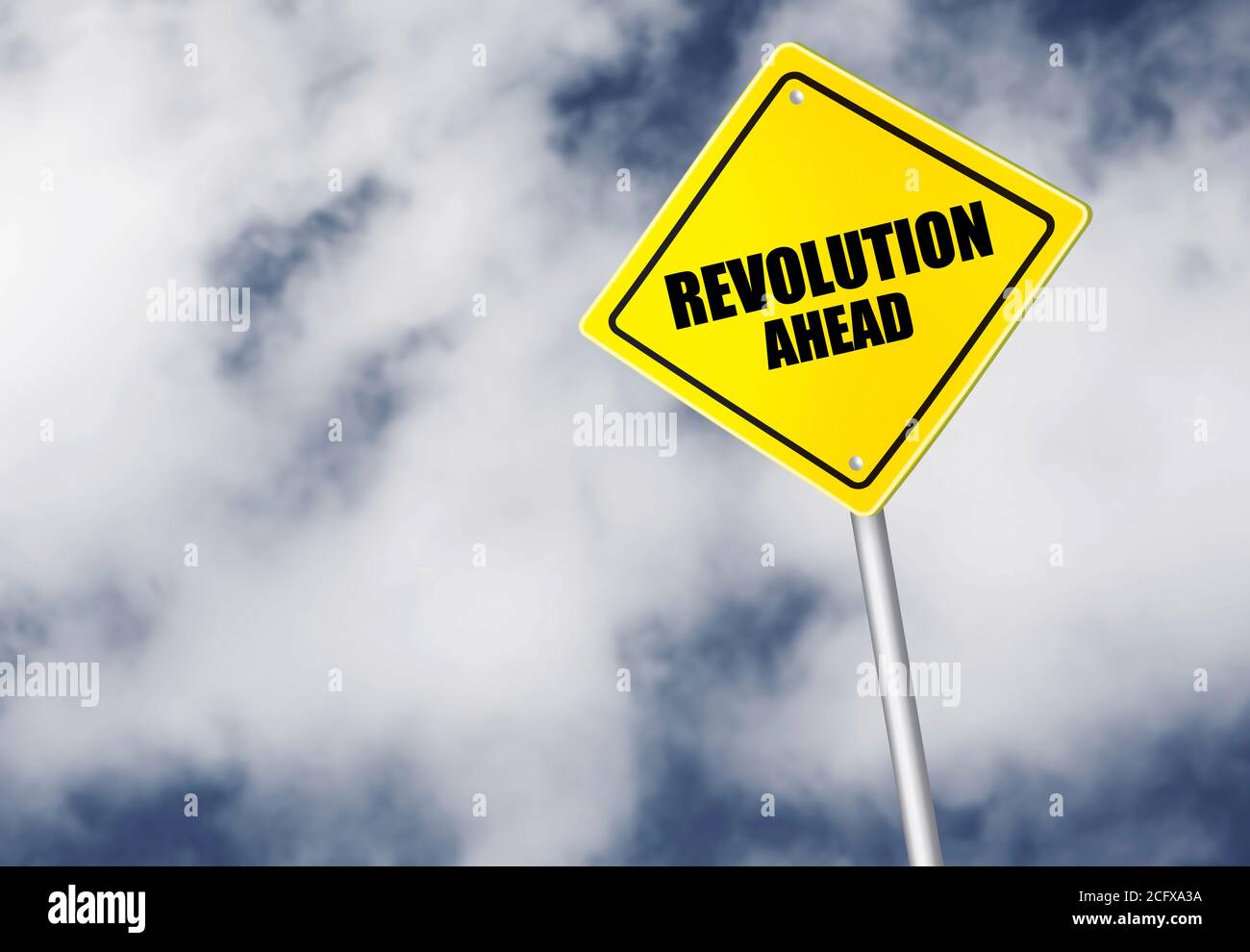 Revolution ahead sign Stock Photo - Alamy