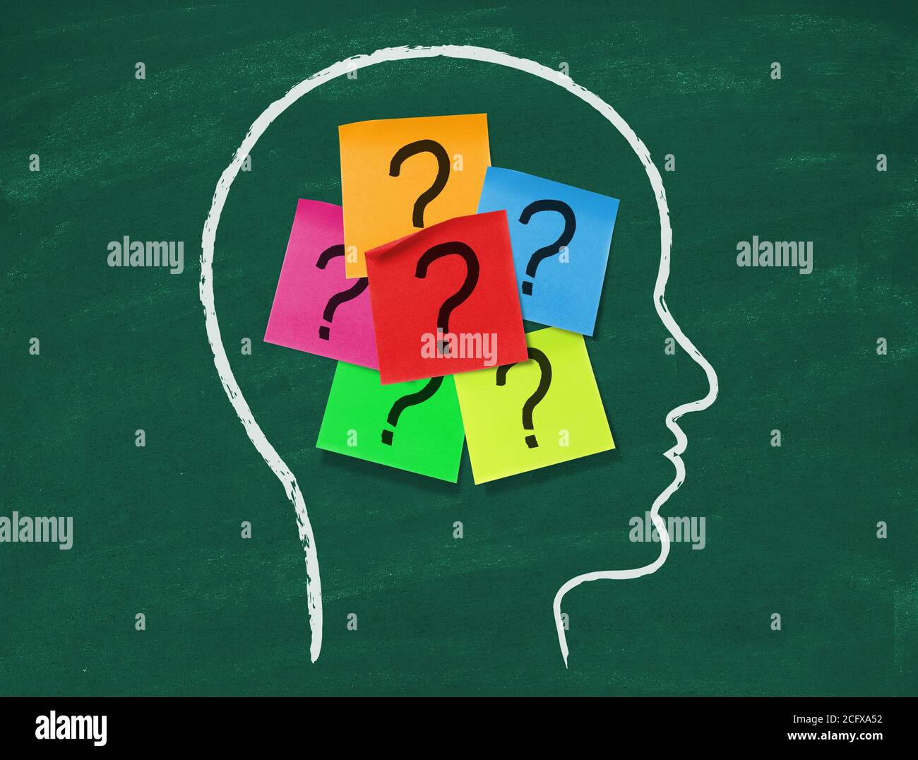 Adhesive notes with question marks Stock Photo - Alamy