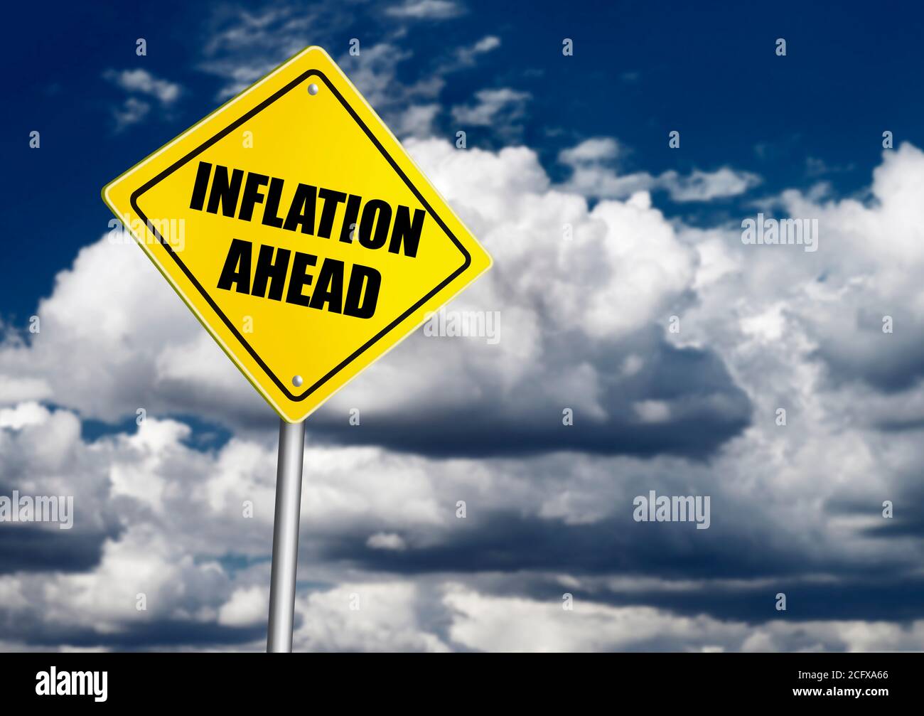 Inflation ahead sign Stock Photo - Alamy