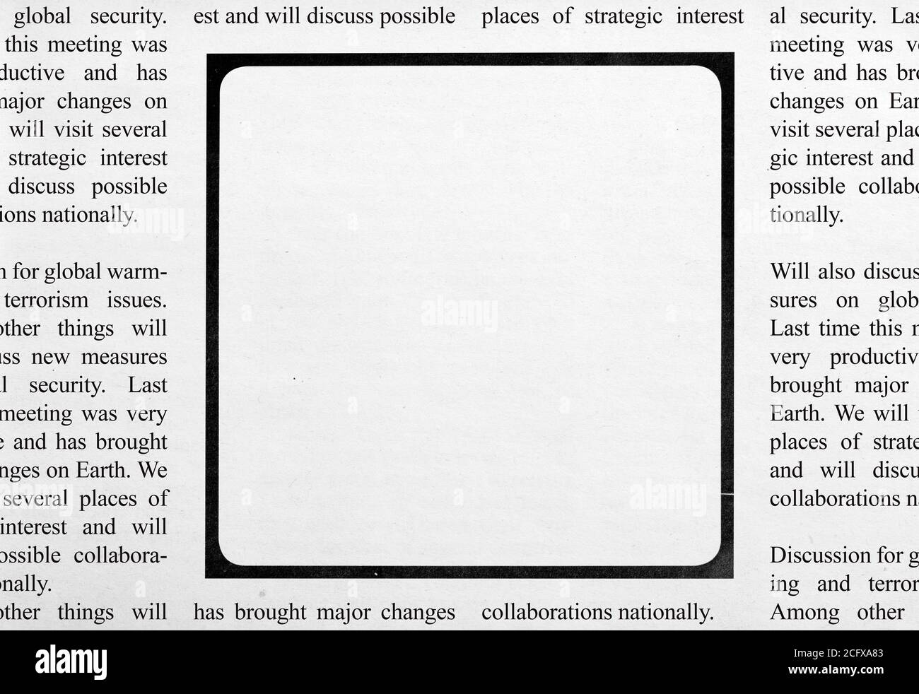 Blank newspaper ad Stock Photo - Alamy