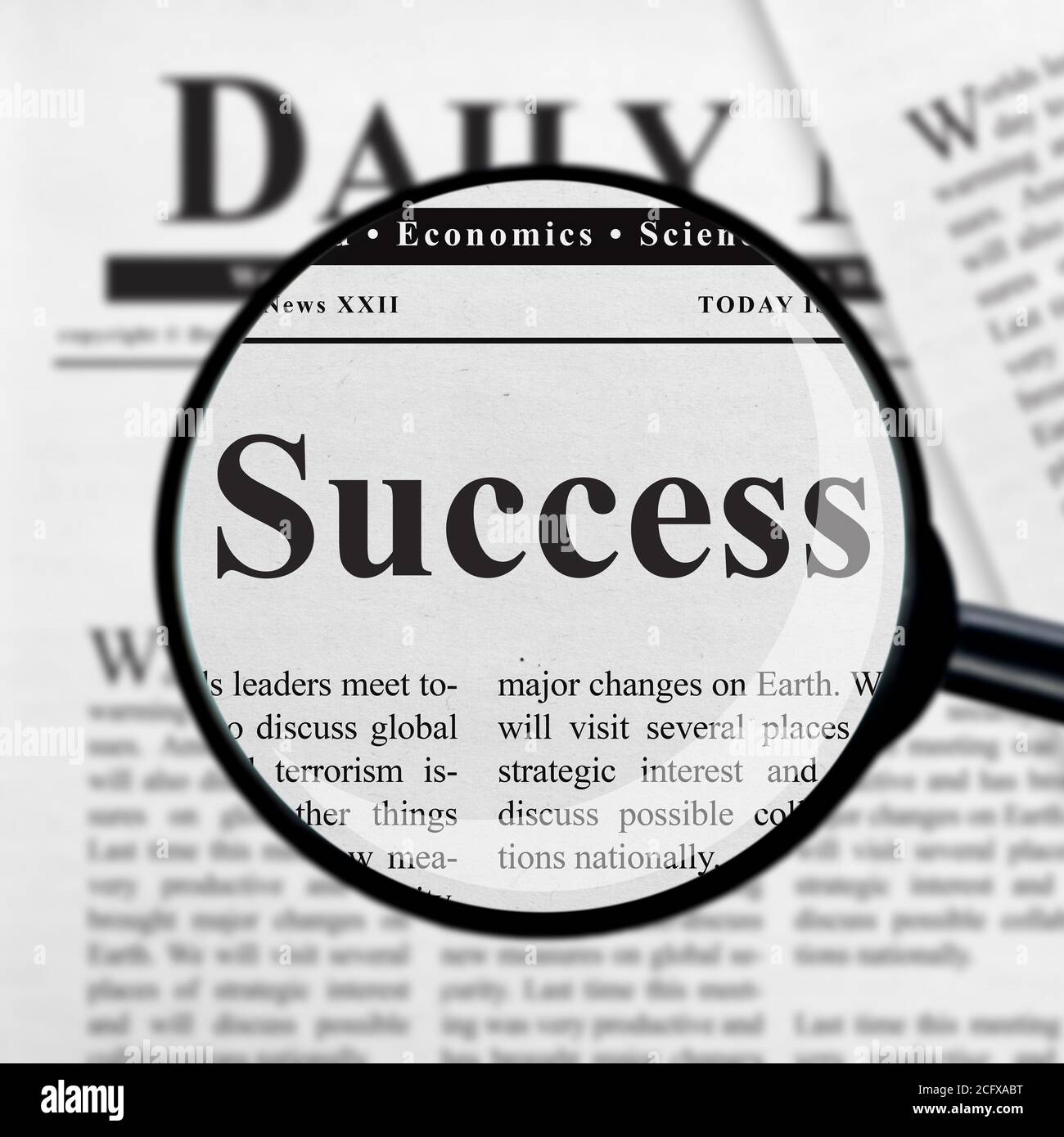 Success word under magnifying glass Stock Photo - Alamy