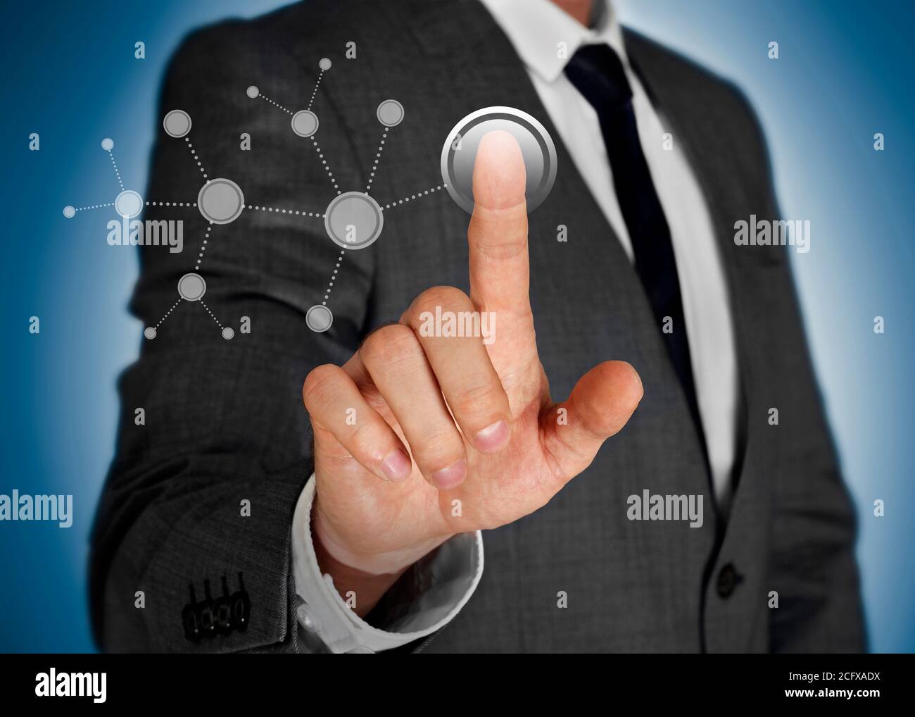 Man pointing at a projection screen hi-res stock photography and images ...