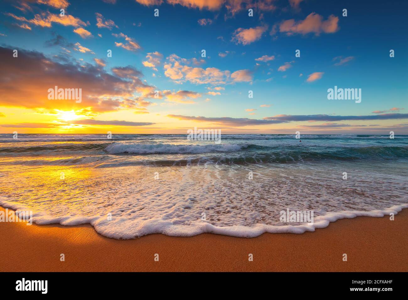 Beautiful sunrise over the sea Stock Photo - Alamy