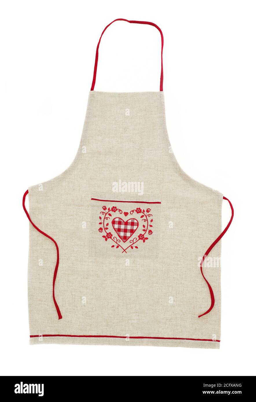 Kitchen apron, white background Stock Photo - Alamy