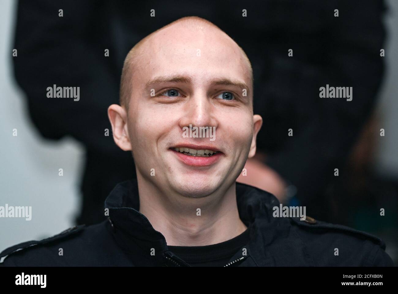 Magdeburg, Germany. 08th Sep, 2020. The accused Stephan Balliet laughs ...