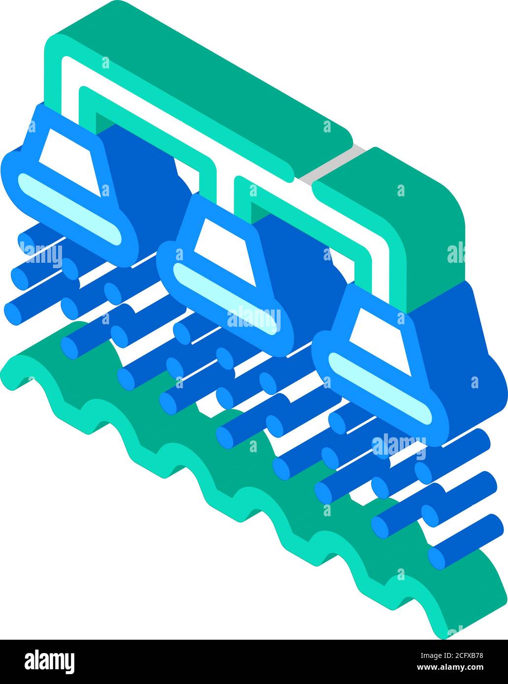 watering irrigation system isometric icon vector illustration Stock ...