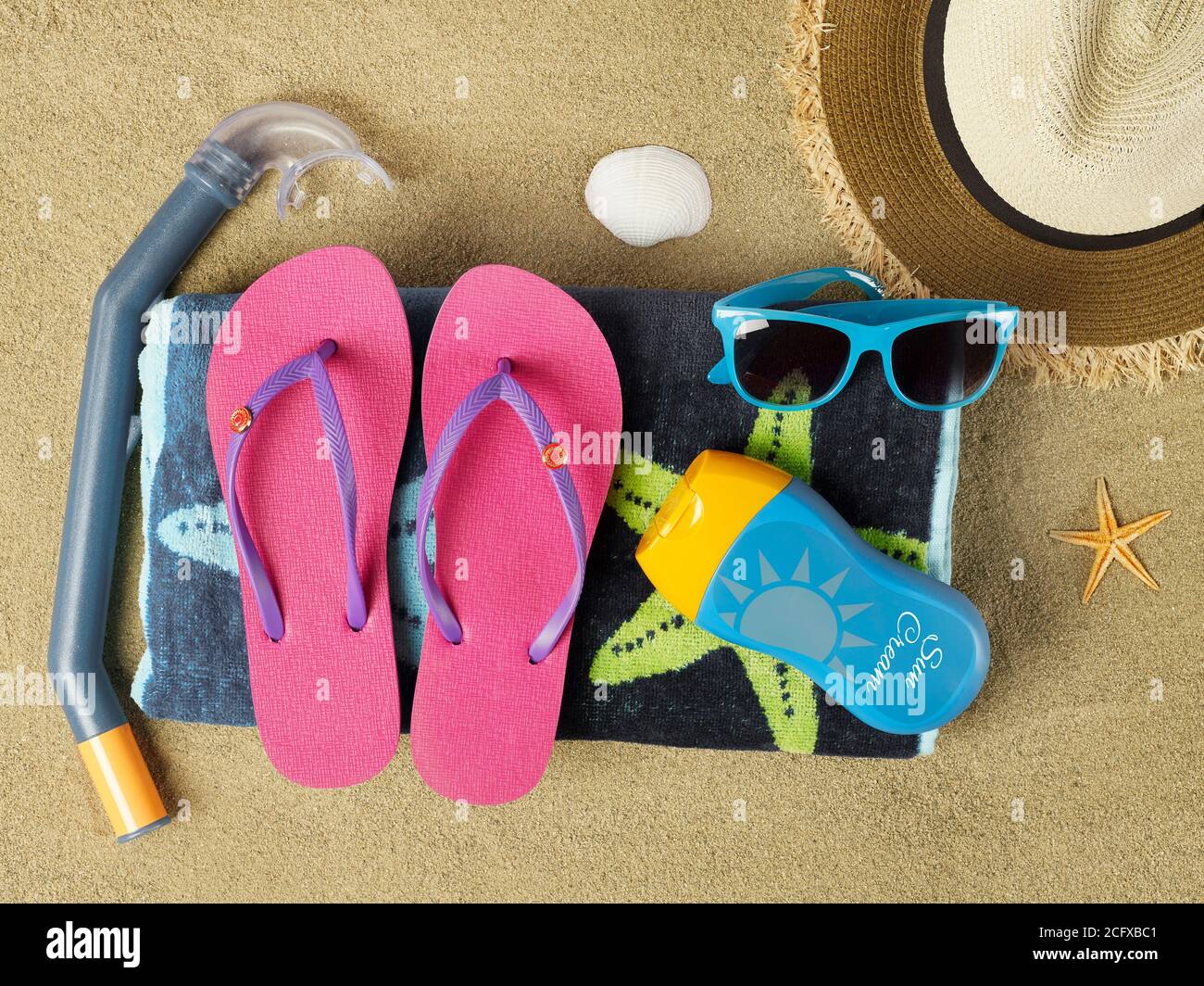 Summer time on beach Stock Photo - Alamy