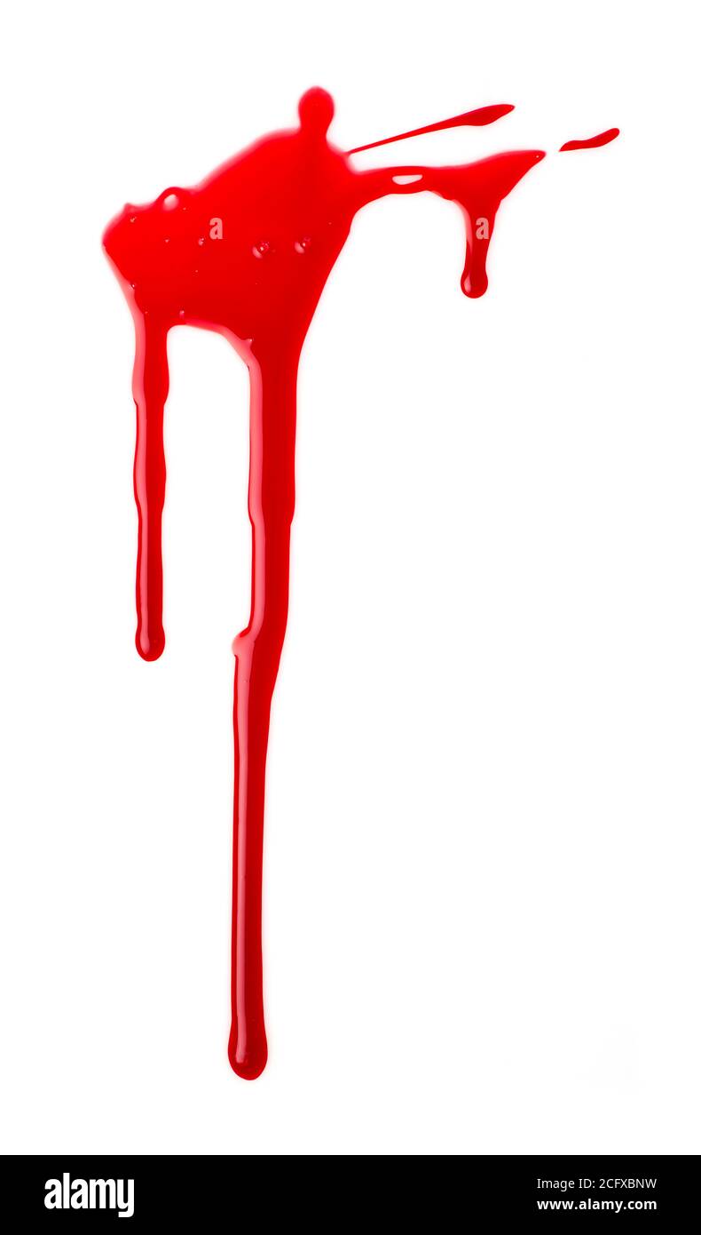Blood spatter isolated on white Stock Photo - Alamy